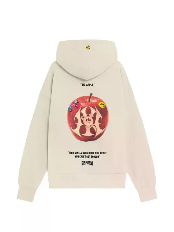 BARROW Printed Drawstring Hoodie - Neutrals