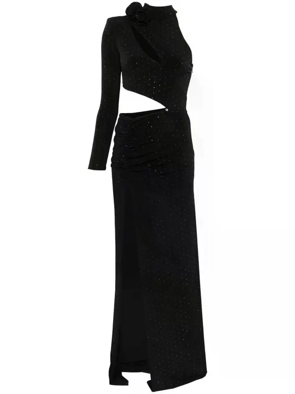 NISSA Crystal-embellished Maxi Dress - Black