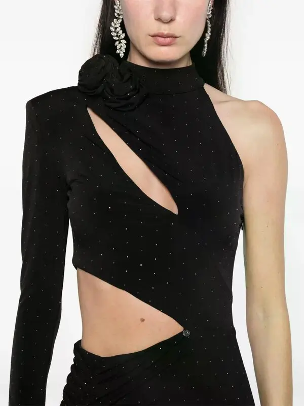 NISSA Crystal-embellished Maxi Dress - Black