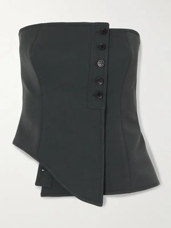 JEAN PAUL GAULTIER Strapless Asymmetric Bustier Top - Gray