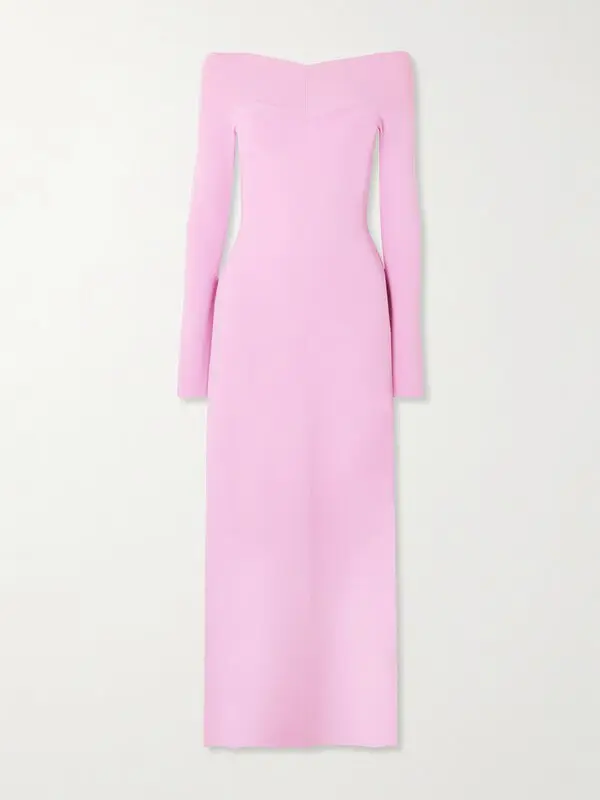 Stella McCartney Off-the-shoulder Knitted Midi Dress - Pink
