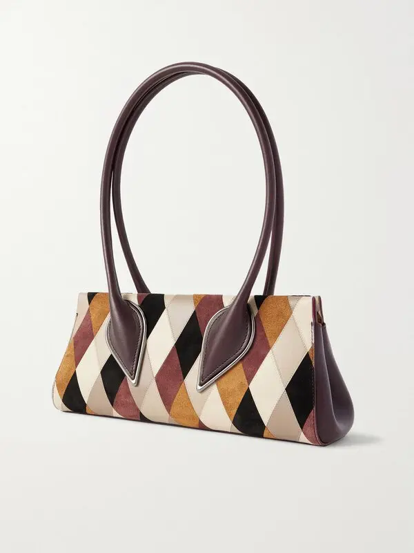 CHRISTIAN LOUBOUTIN Venus Patchwork Leather And Suede Shoulder Bag