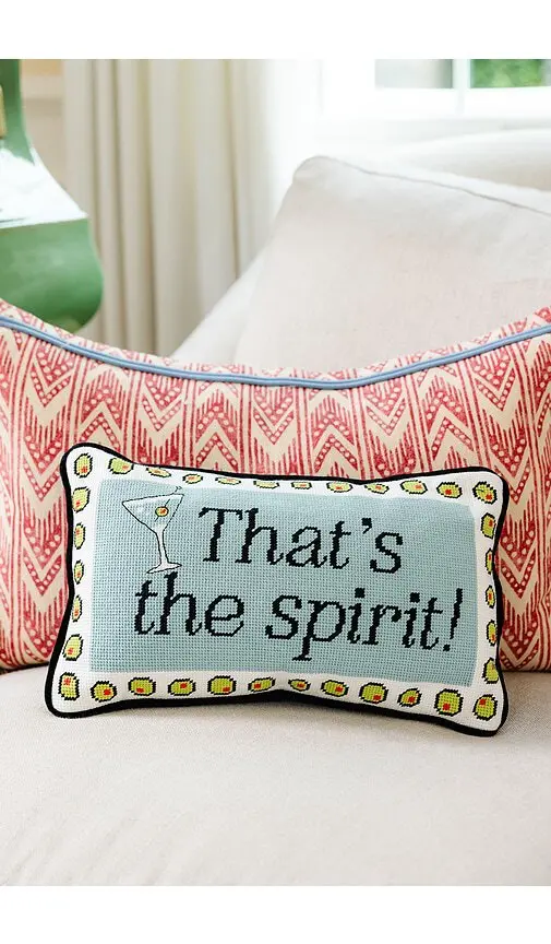 FURBISH That's The Spirit Needlepoint Pillow - Blue,black
