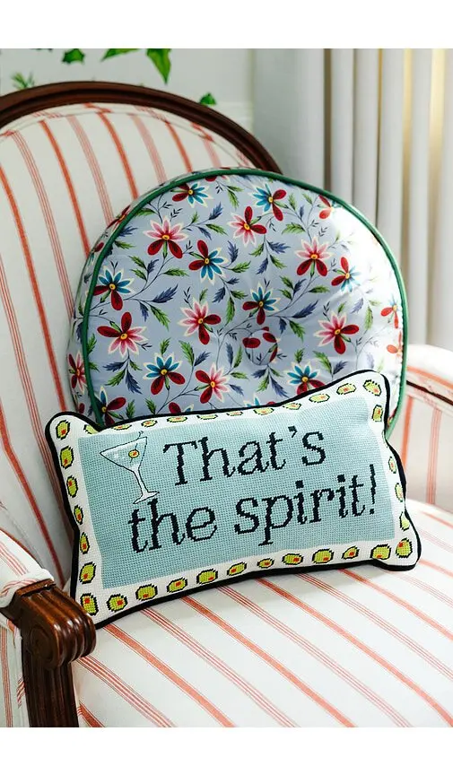 FURBISH That's The Spirit Needlepoint Pillow - Blue,black