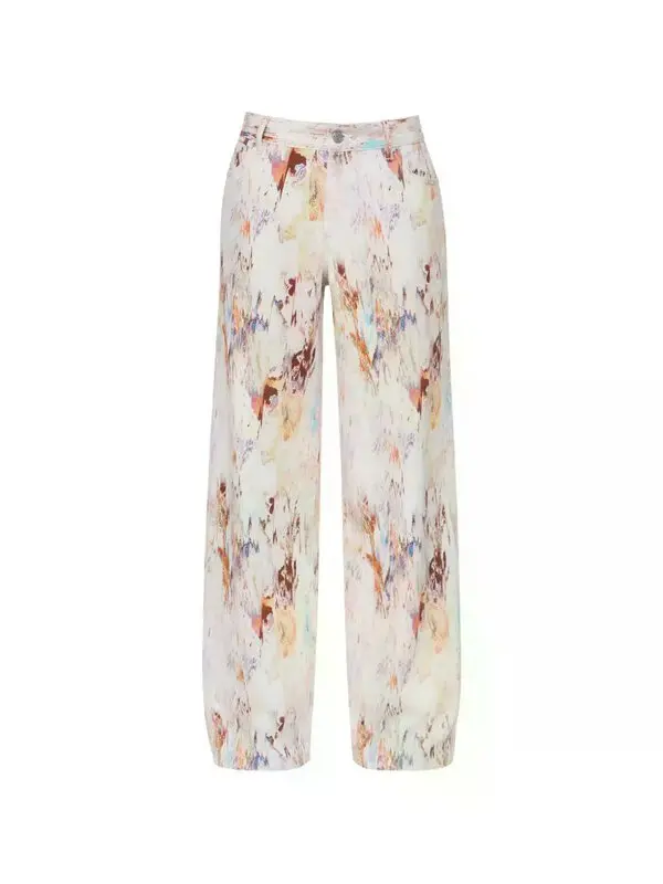 PURPLE BRAND Printed Wide Leg Jeans