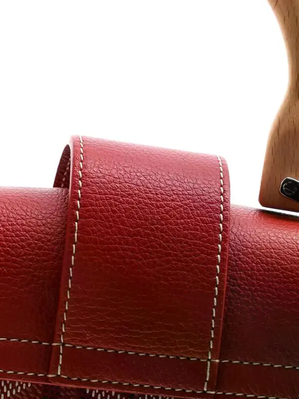 Goyard Saigon Top Handle Bag In Coated Canvas And Leather - Red