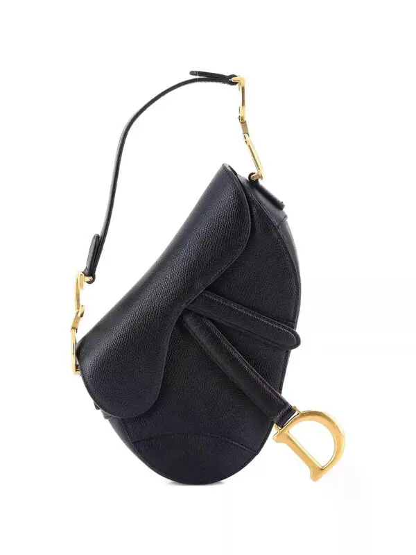 Dior Saddle Handbag Leather Mini Shoulder Bag - Black