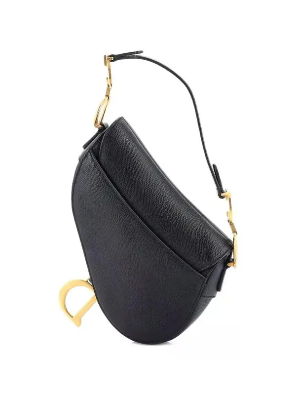 Dior Saddle Handbag Leather Mini Shoulder Bag - Black