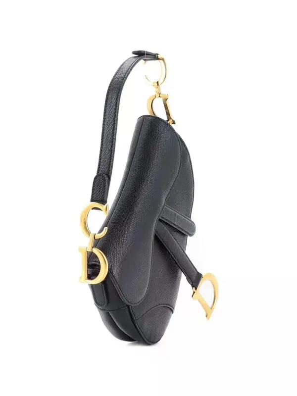Dior Saddle Handbag Leather Mini Shoulder Bag - Black