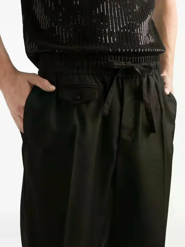Dolce & Gabbana Drawstring Waist Trousers - Black