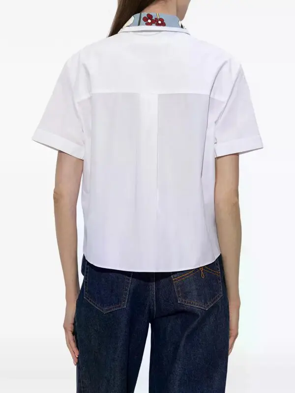 Marni Poplin Cropped Shirt With Melodia Collar