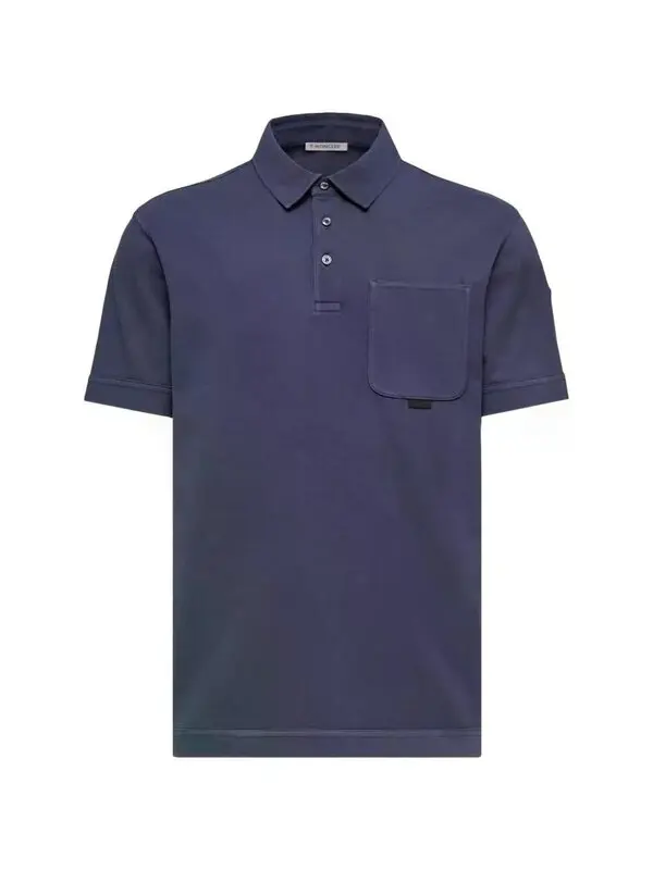 Moncler Leather-logo Cotton Polo Shirt