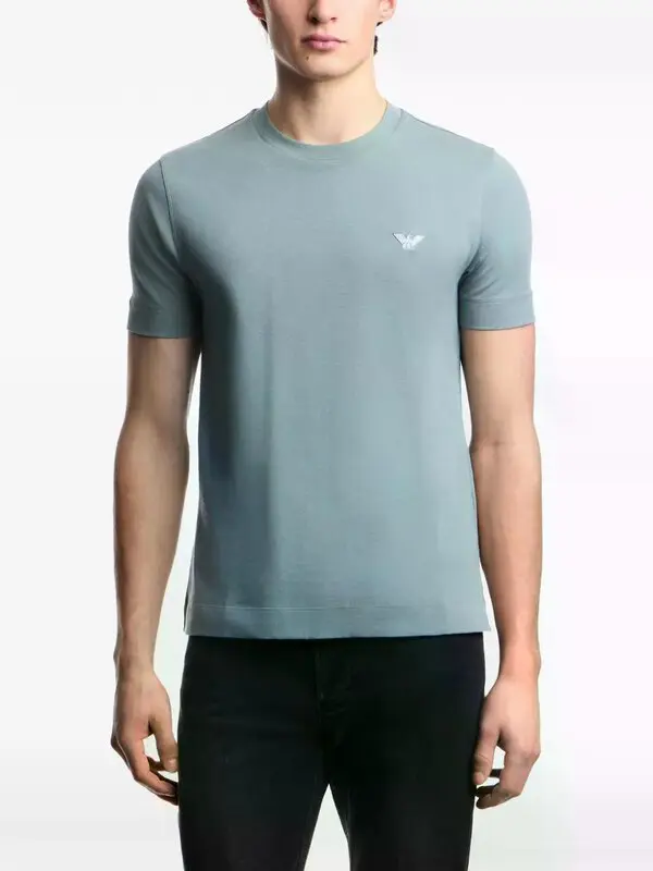 Emporio Armani Eagle-embroidery Crew-neck T-shirt