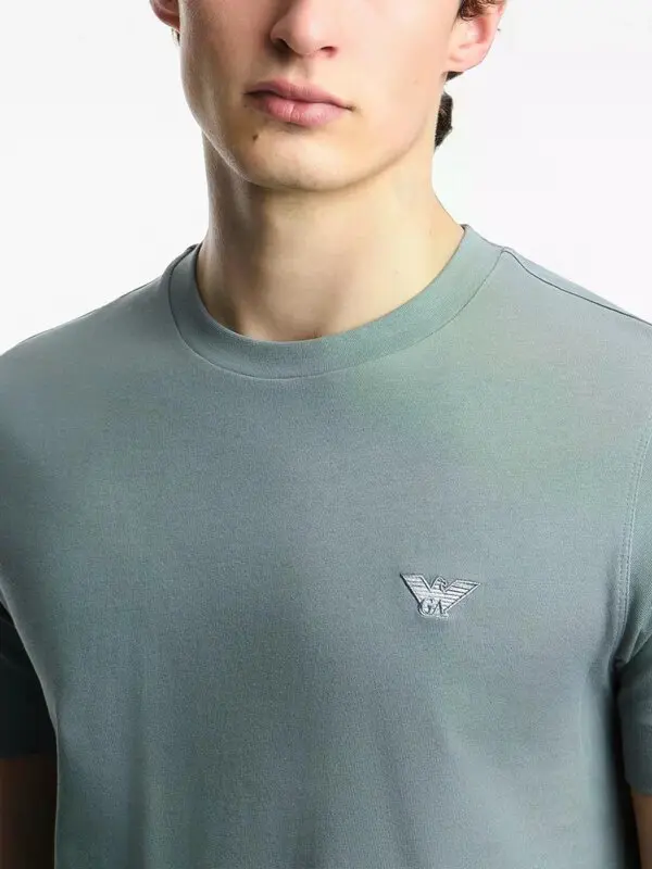 Emporio Armani Eagle-embroidery Crew-neck T-shirt