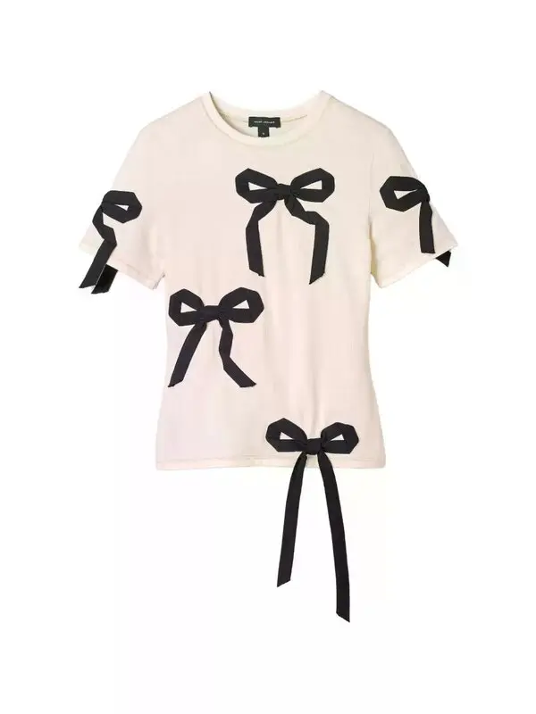 Marc Jacobs Bow Detail T-shirt - Neutrals