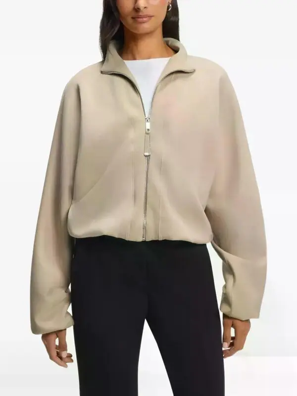 BOSS Jersey Bomber Jacket With High Neck