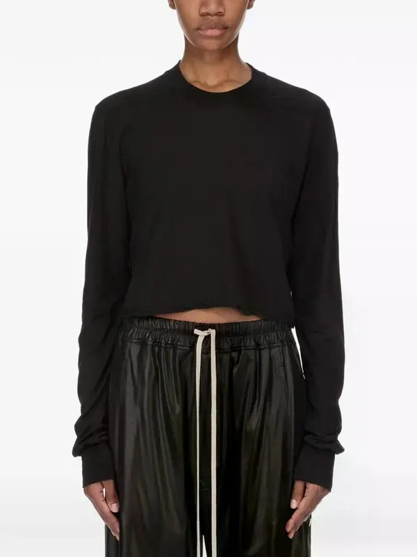 Rick Owens Long-sleeve T-shirt With Tie Detail - Black