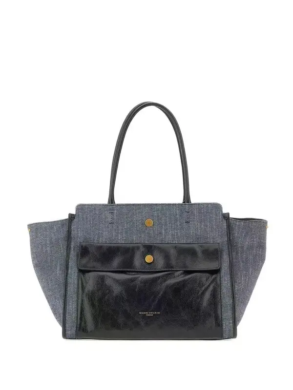 GIANNI CHIARINI Tote Bag With Leather Accents - Blue