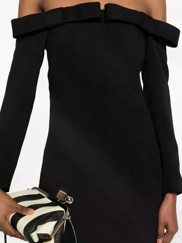 N°21 Off-shoulder Midi Dress With Long Sleeves
