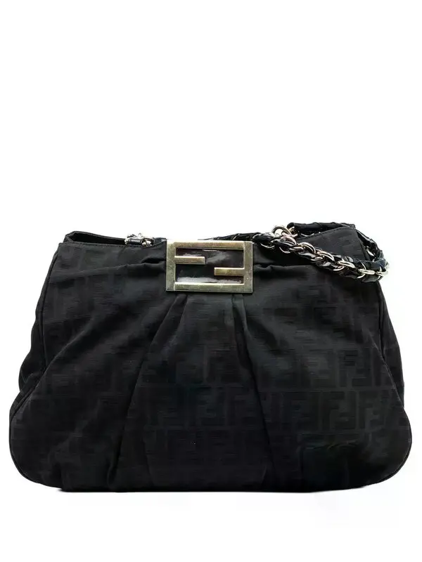 Fendi 2000-2010 Large Zucca Canvas Mia Tote - Black