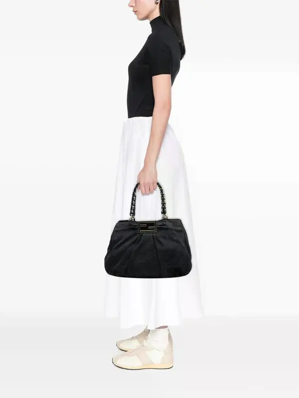Fendi Large Zucca Canvas Mia Tote Shoulder Bag