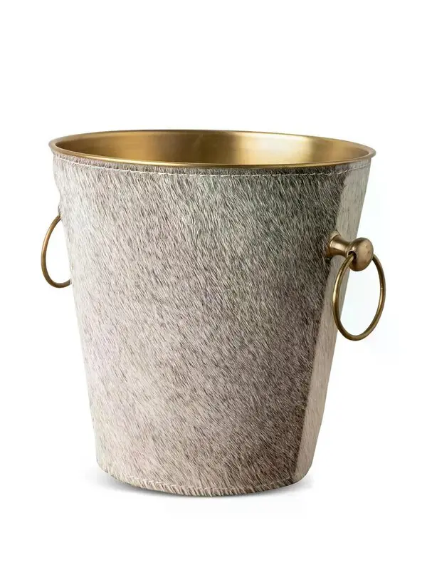 CU I SEEYOU Leather Ice Bucket With Ring Detail - Grey