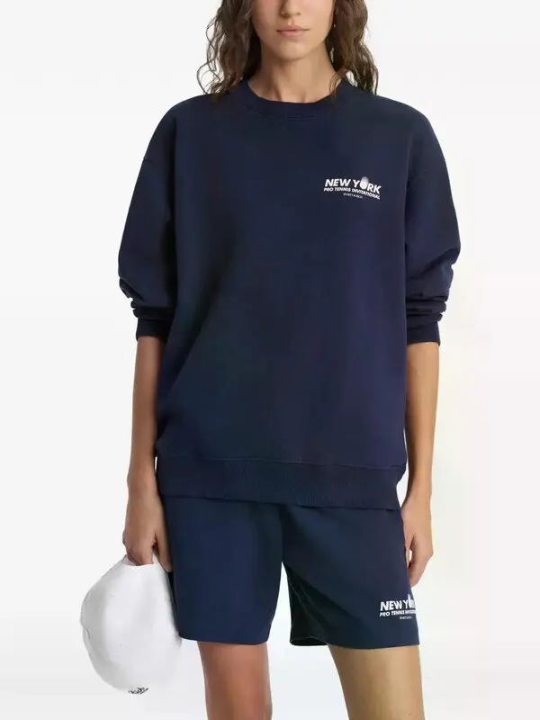 Sporty & Rich Text-print Crew-neck Sweater
