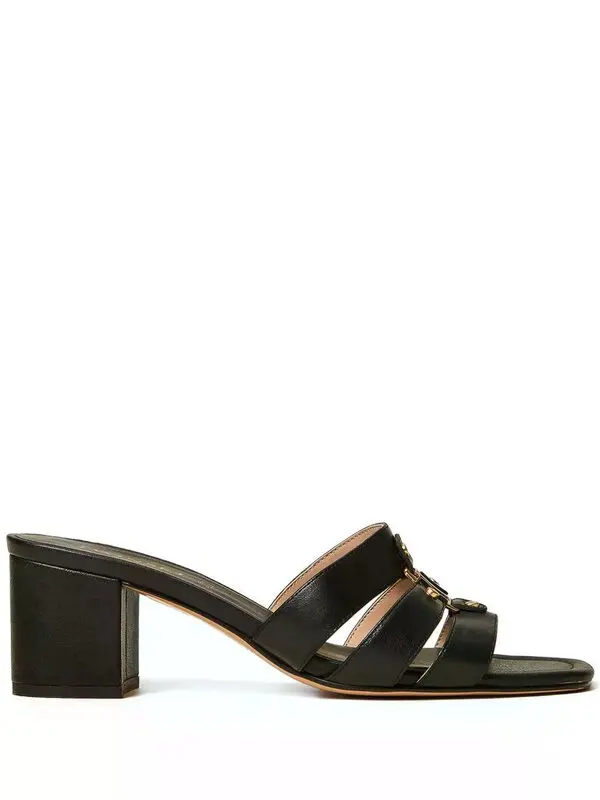TWINSET Leather Mules With Logo Detail