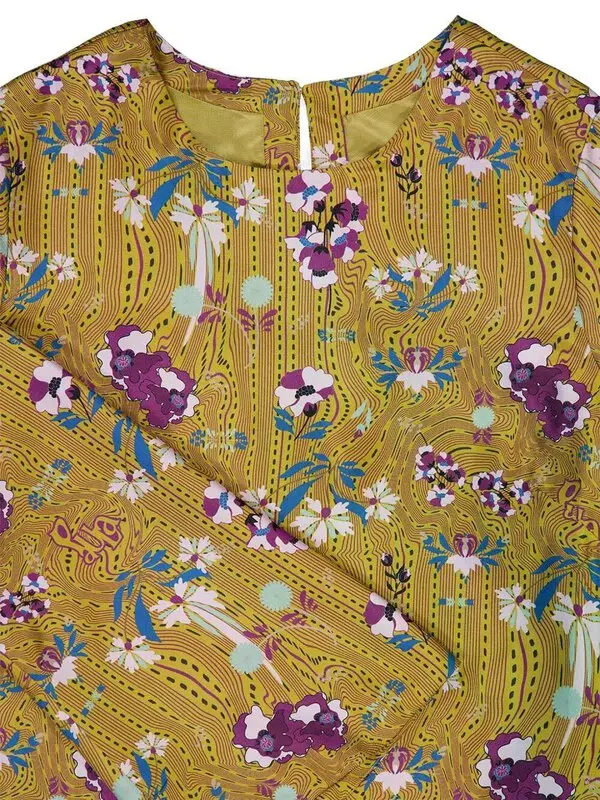 PAULA Floral-print Silk Dress - Yellow