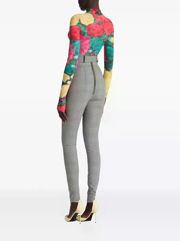 Balmain Check-pattern Trousers With Belt