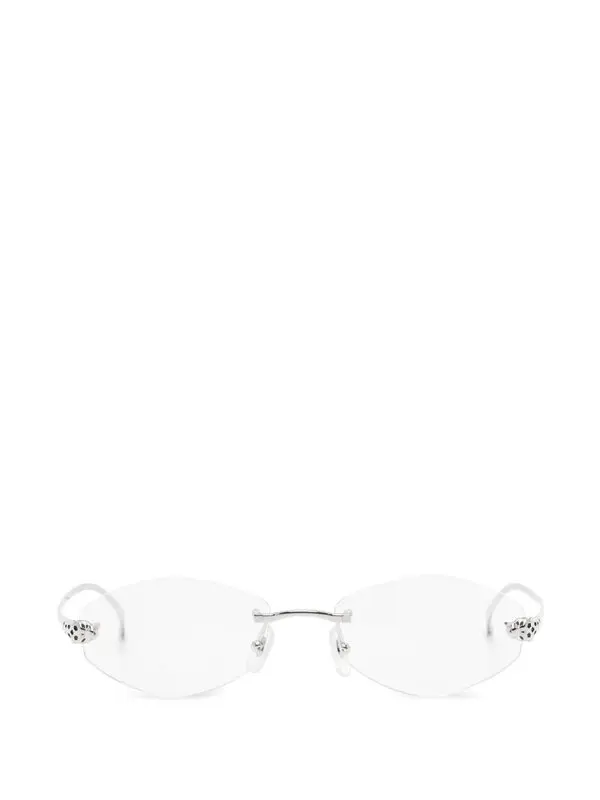 Cartier Rimless Geometric Glasses - Silver