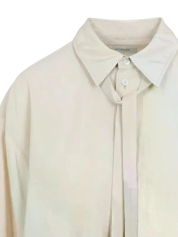 LEMAIRE Long Sleeve Tie Neck Shirt