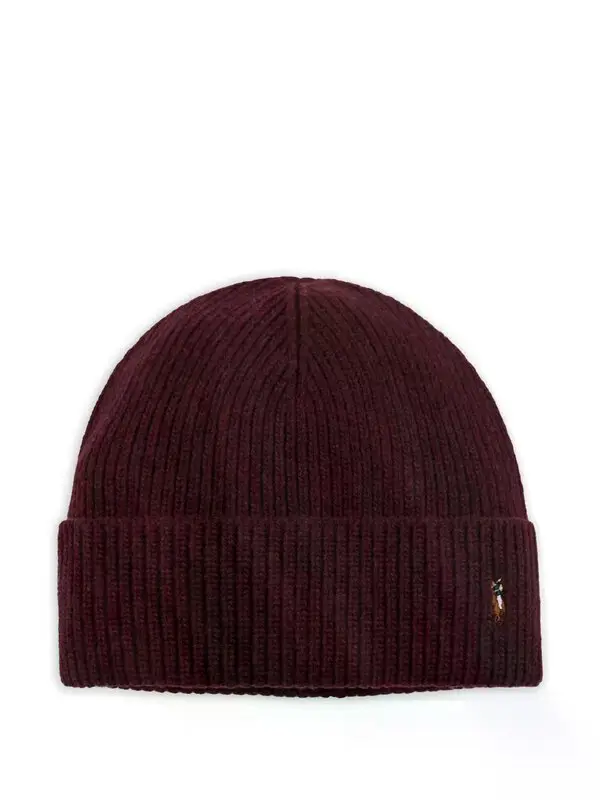 Polo Ralph Lauren Ribbed Knit Beanie Hat - Red