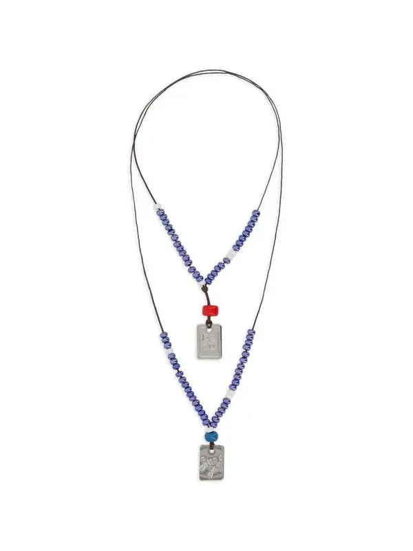 Dsquared2 Tone Beaded Pendant Necklace - Silver