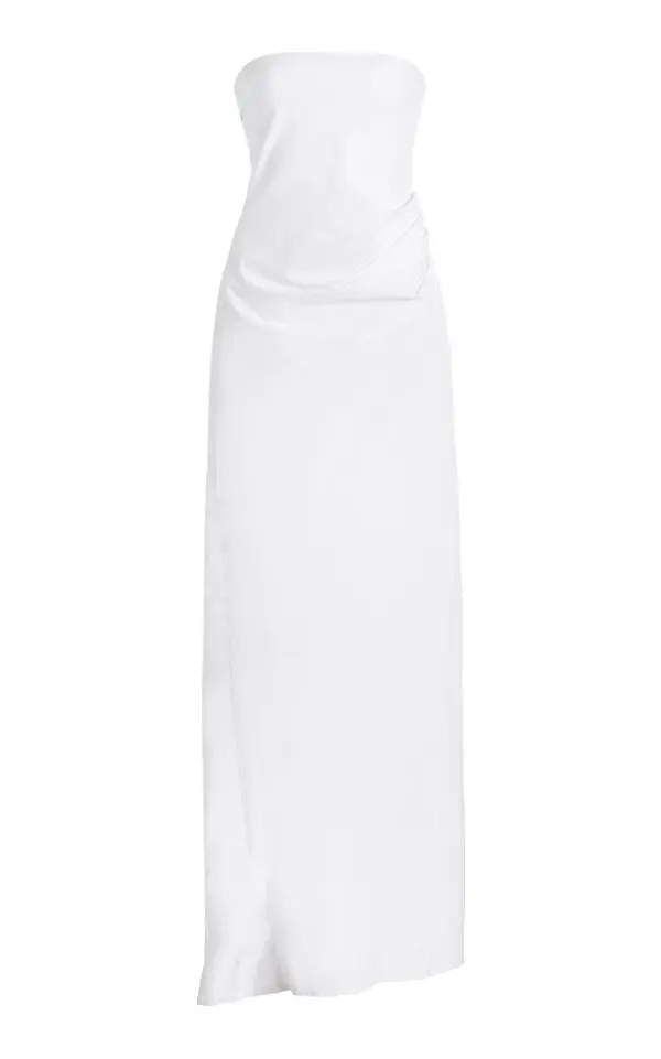 ANEMOS Nadege Strapless Midi Dress - White