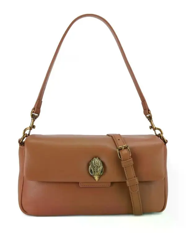 Kurt Geiger Leather Shoulder Bag With Embellished Eagle Head Clasp - Brown