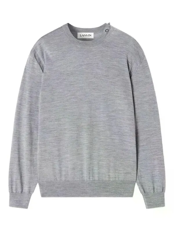 LANVIN Crew Neck Pullover With Button Detail