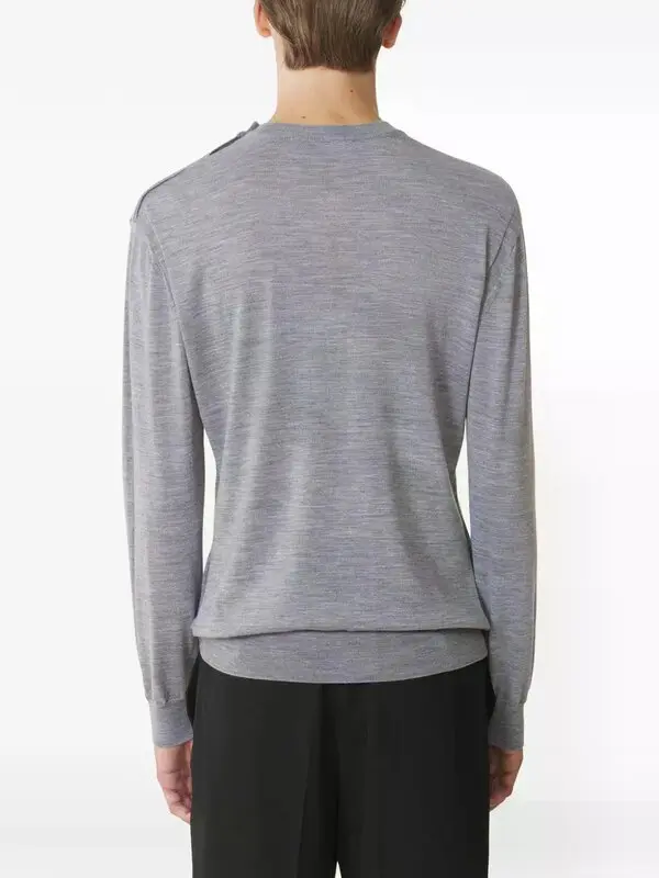 LANVIN Crew Neck Pullover With Button Detail