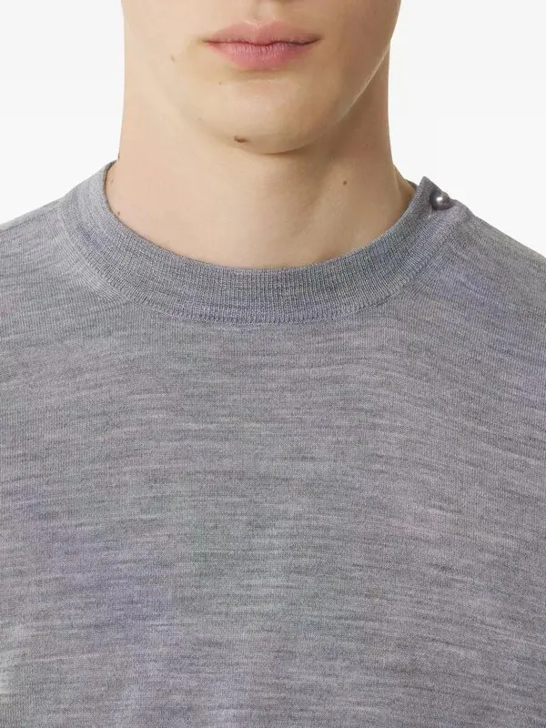 LANVIN Crew Neck Pullover With Button Detail