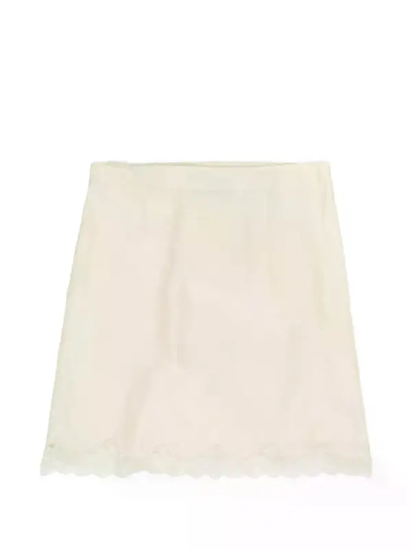Bimba Y Lola Lace-hem Mini Skirt - Neutrals