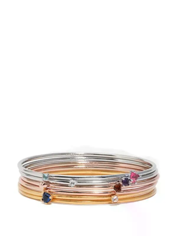 Bimba Y Lola Crystal Embellished Stackable Bracelets - Silver