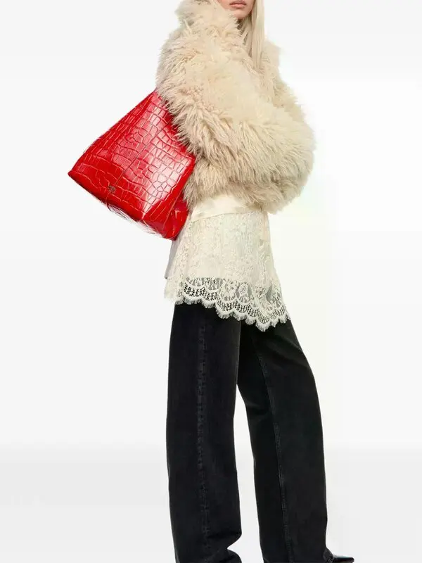 Bimba Y Lola Large Embossed-leather Tote Bag - Red