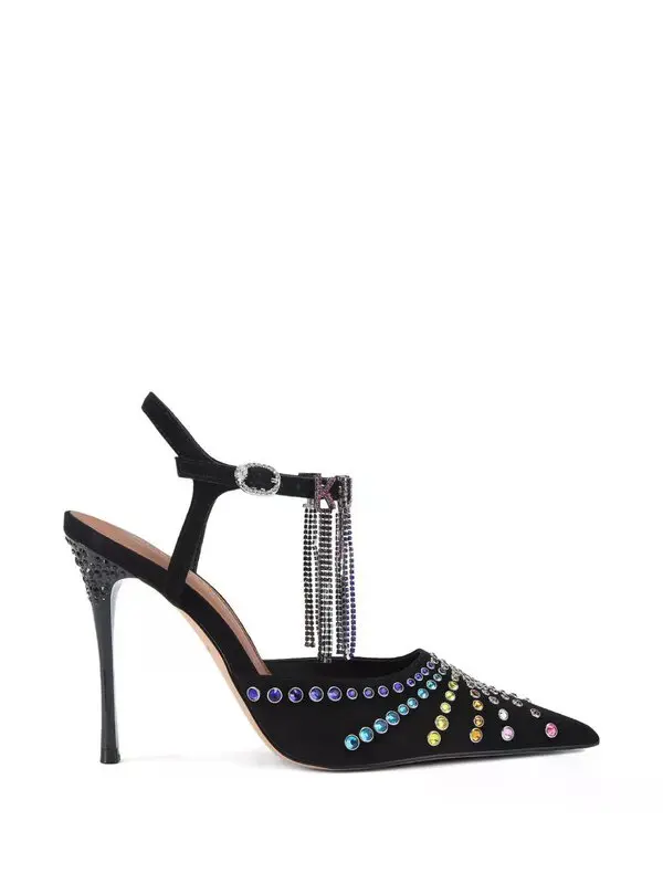 Kurt Geiger Suede Crystal Embellished Stiletto Sandals - Black