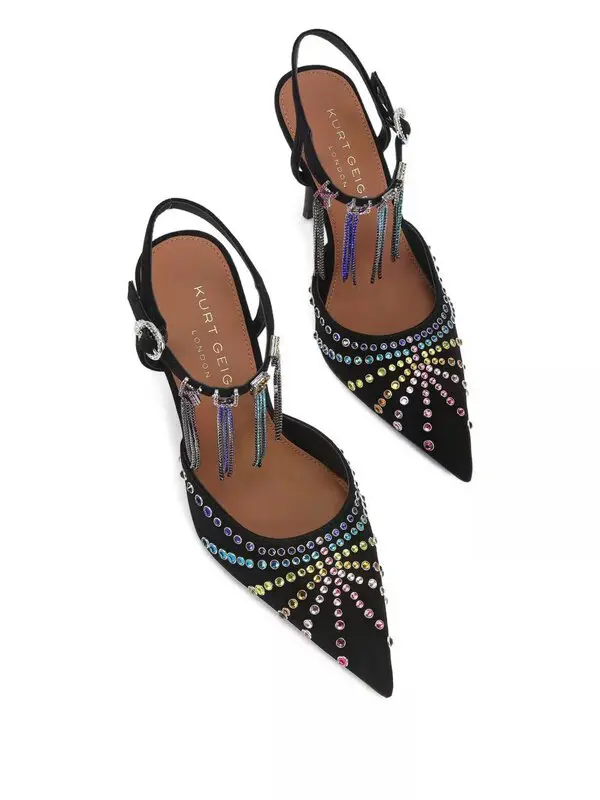 Kurt Geiger Suede Crystal Embellished Stiletto Sandals