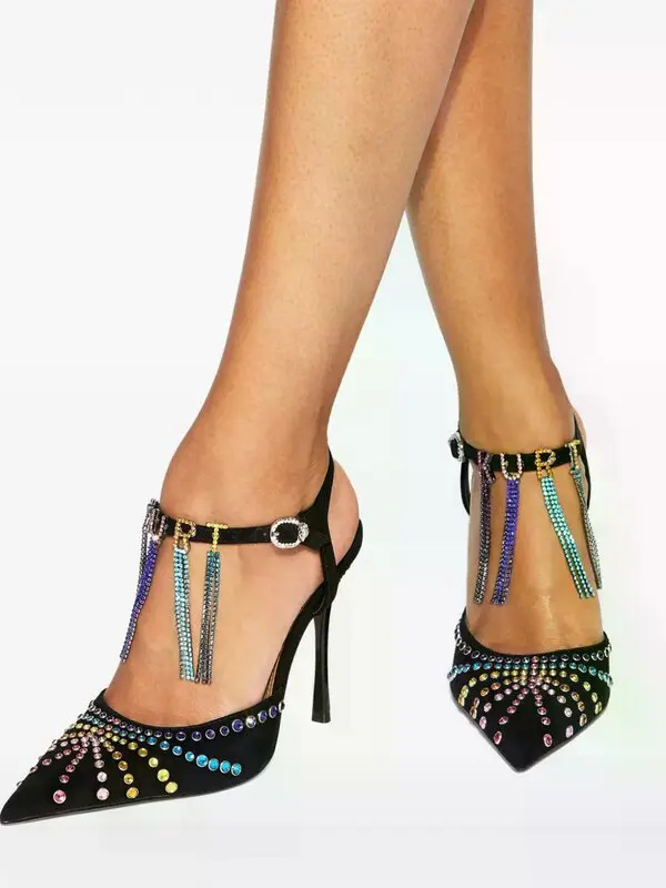 Kurt Geiger Suede Crystal Embellished Stiletto Sandals