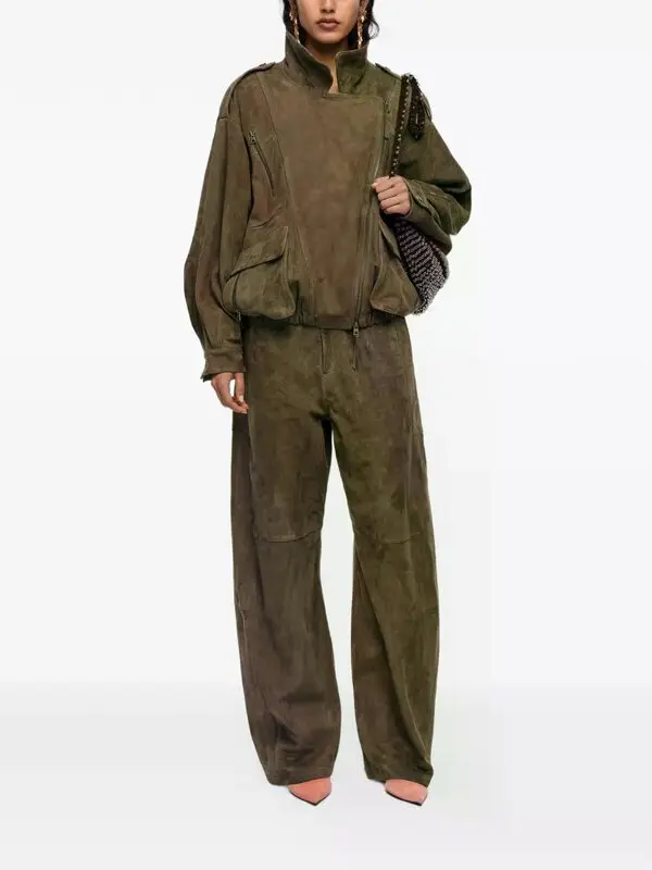 Bimba Y Lola Suede Wide Leg Pants