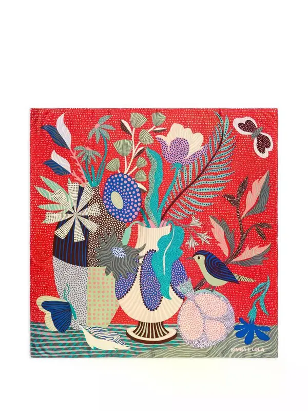 Bimba Y Lola Floral-printed Scarf - Red