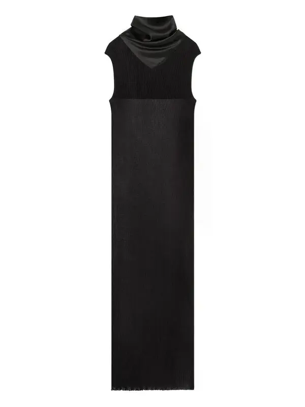 LANVIN Ribbed Scarf-neck Midi Dress