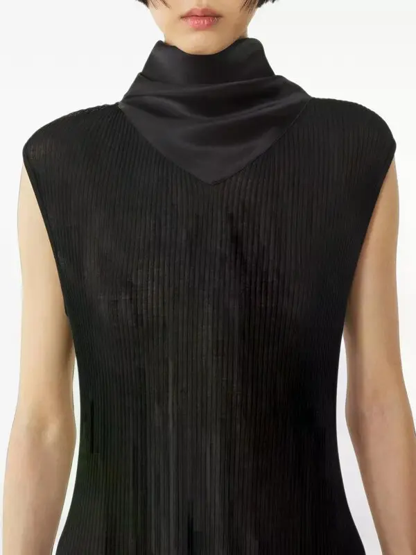 LANVIN Ribbed Scarf-neck Midi Dress