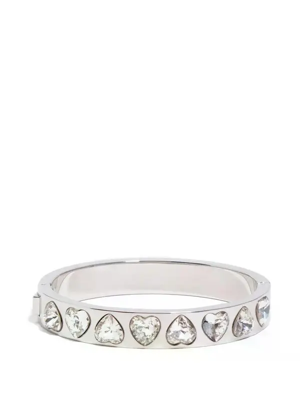 Bimba Y Lola Tone Heart Embellishment Hinged Bracelet - Silver